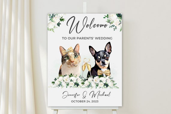 Pet Welcome Sign Wedding, Pet Welcome Sign with Photo, Pet Welcome Sign ...