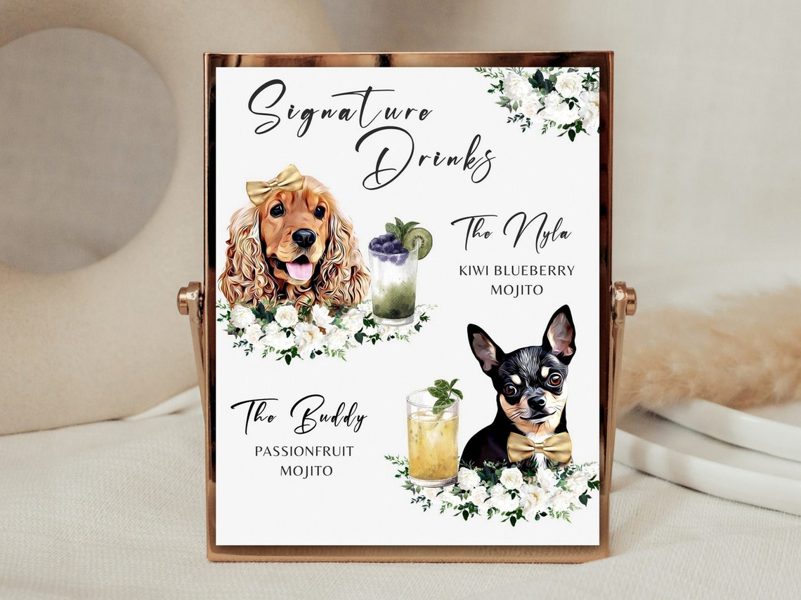 Signature Drink Sign Dog Signature Drink Sign Dogs Signature - Etsy