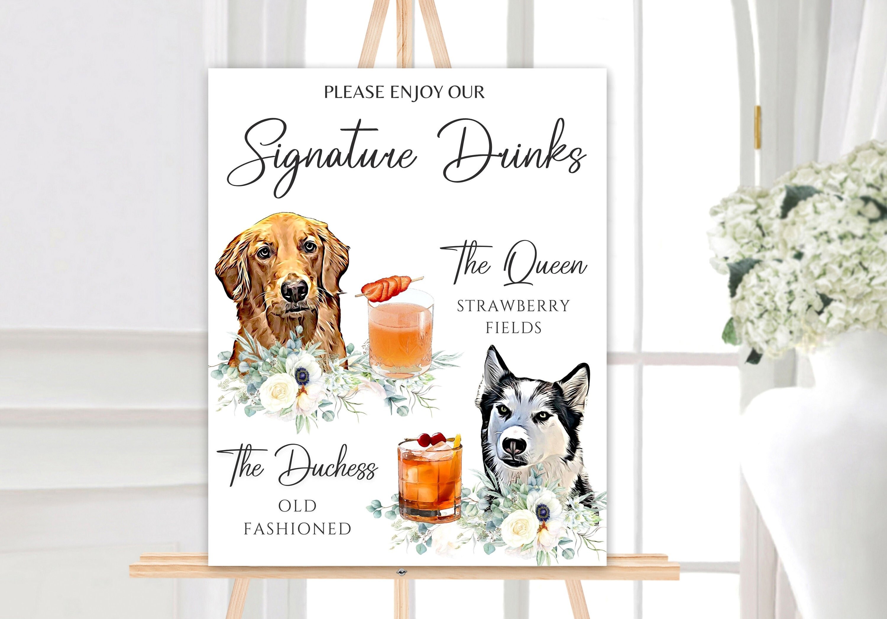 Pet Signature Drink Sign Wedding Signature Drinks Sign With - Etsy
