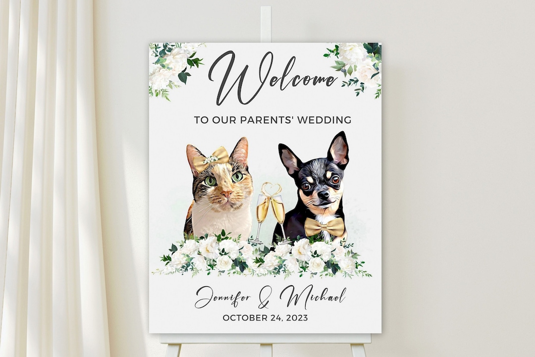 Pet Welcome Sign Wedding, Pet Welcome Sign With Photo, Pet Welcome Sign ...