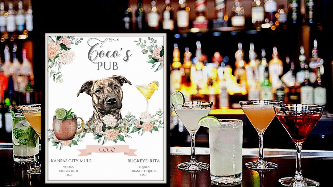 Wedding Pet Bar Sign Bar Menu With Signature Drinks Bar Menu - Etsy