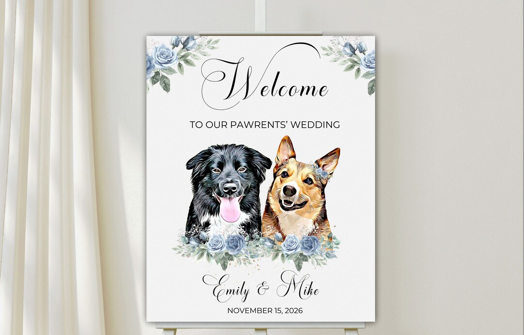 Pet Welcome Sign Wedding, Pet Welcome Sign With Photo, Pet Welcome Sign ...