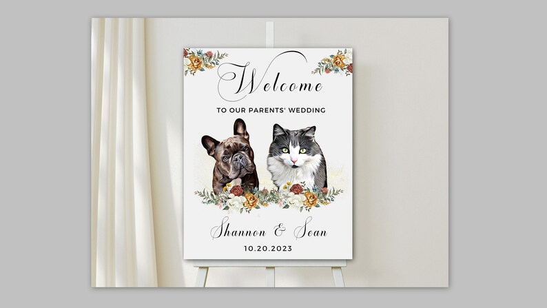 Pet Welcome Sign Wedding Pet Welcome Sign With Photo Pet - Etsy