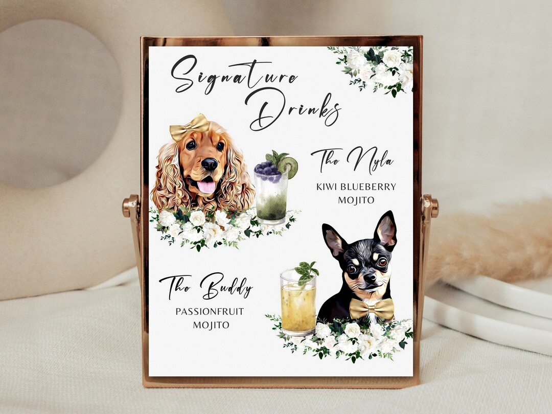 Signature Drink Sign Dog Signature Drink Sign Dogs Signature - Etsy