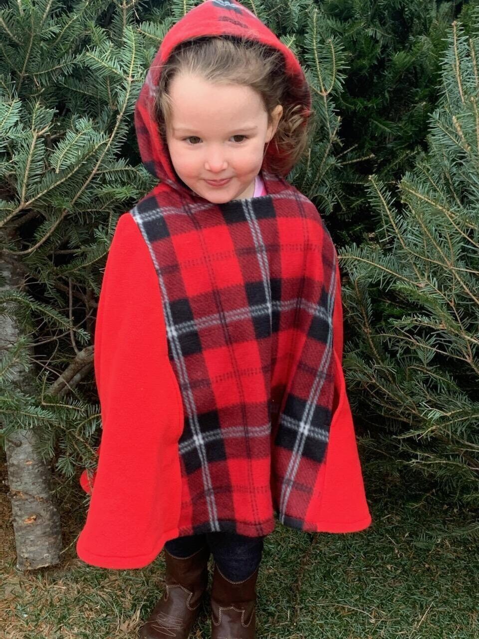 Girls Hooded Fleece Poncho in 2 Sizes - Etsy