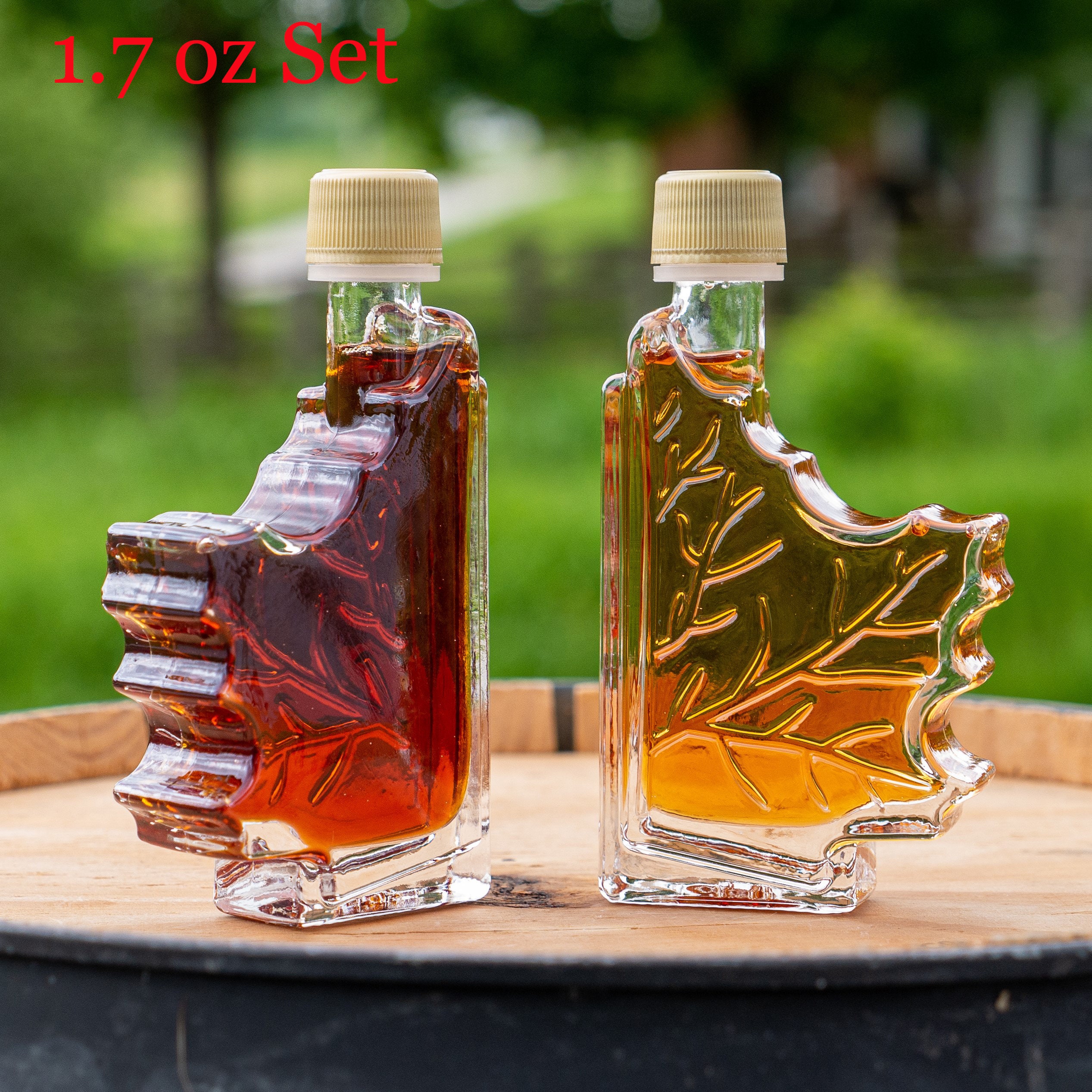 Maple Syrup in Split Maple Leaf Glass 3.29 Oz. Set Vermont | Etsy