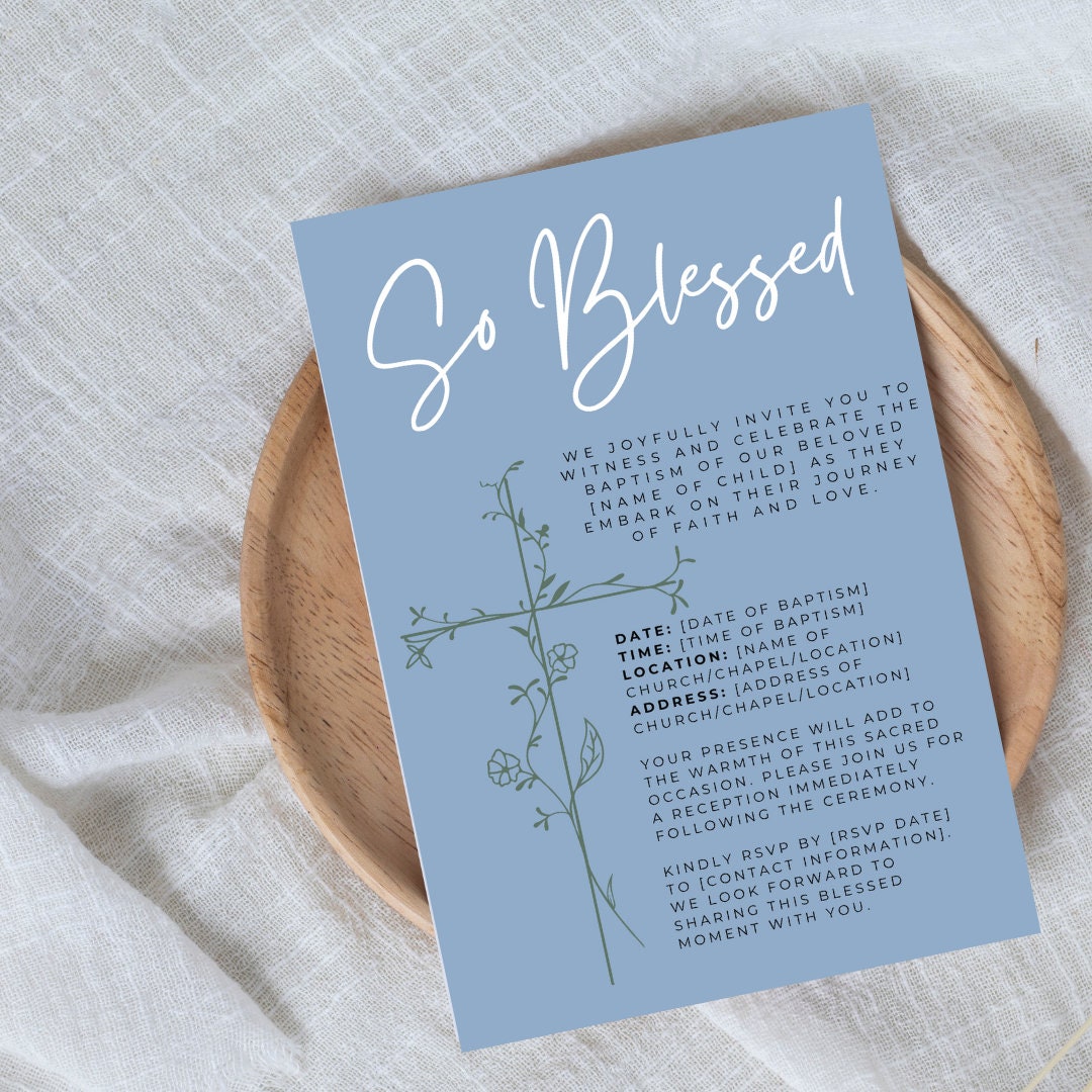 Baptism/christening/blessing Invitation Template - Etsy