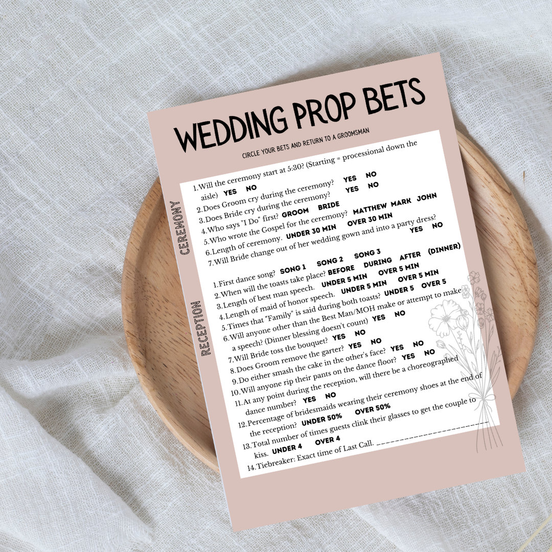 Wedding Prop Bets - Etsy