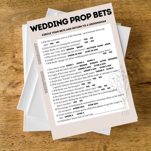 Wedding Prop Bets - Etsy
