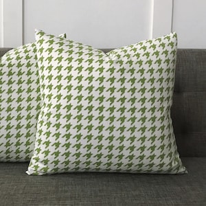 Green Houndstooth Decorative Throw Pillow Cover 17" X 17" - Etsy