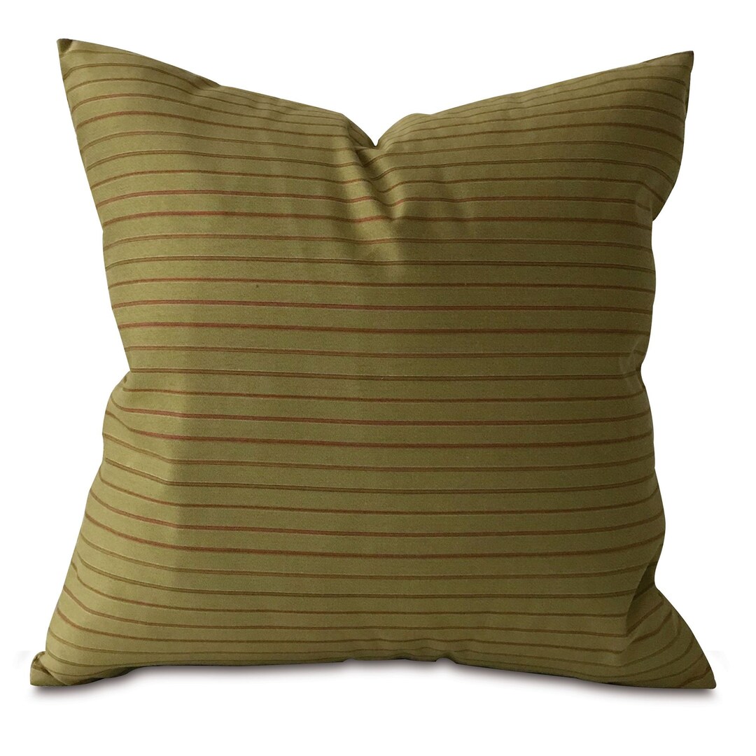Sage and Rust Pinstriped Throw Pillow Cover 22"x22" - Etsy
