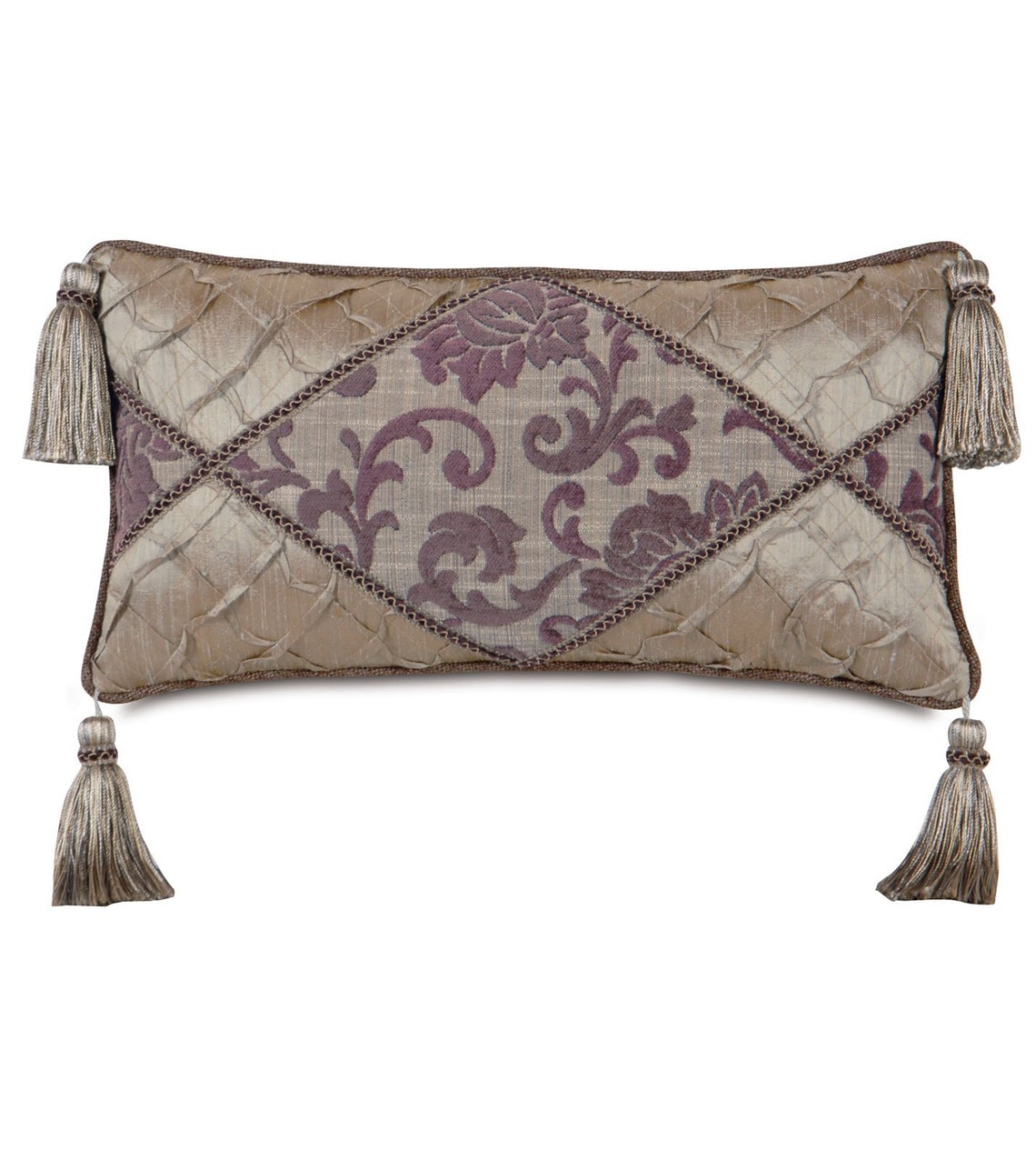 Micaela Damask Diamond Insert Decorative Pillow Cover 11x21 - Etsy