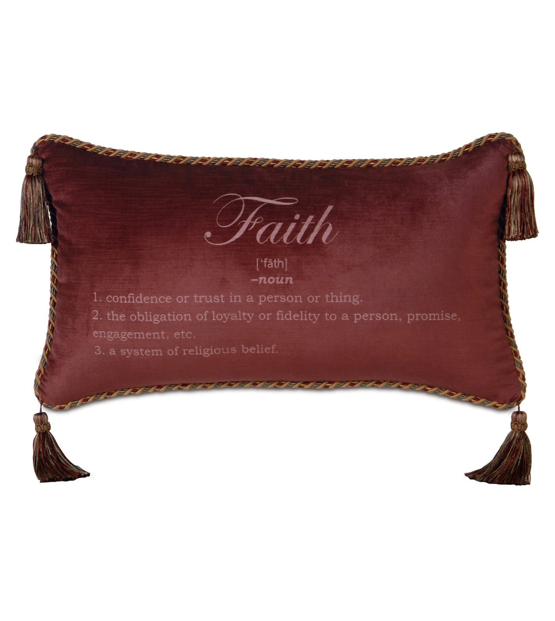Poised Velvet 'faith' Decorative Pillow Cover 15x26 - Etsy