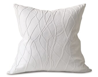 Textured White Pillow - Etsy