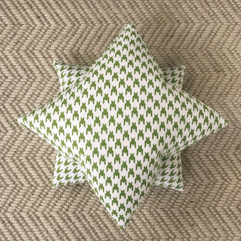 Green Houndstooth Decorative Throw Pillow Cover 17 X | Etsy