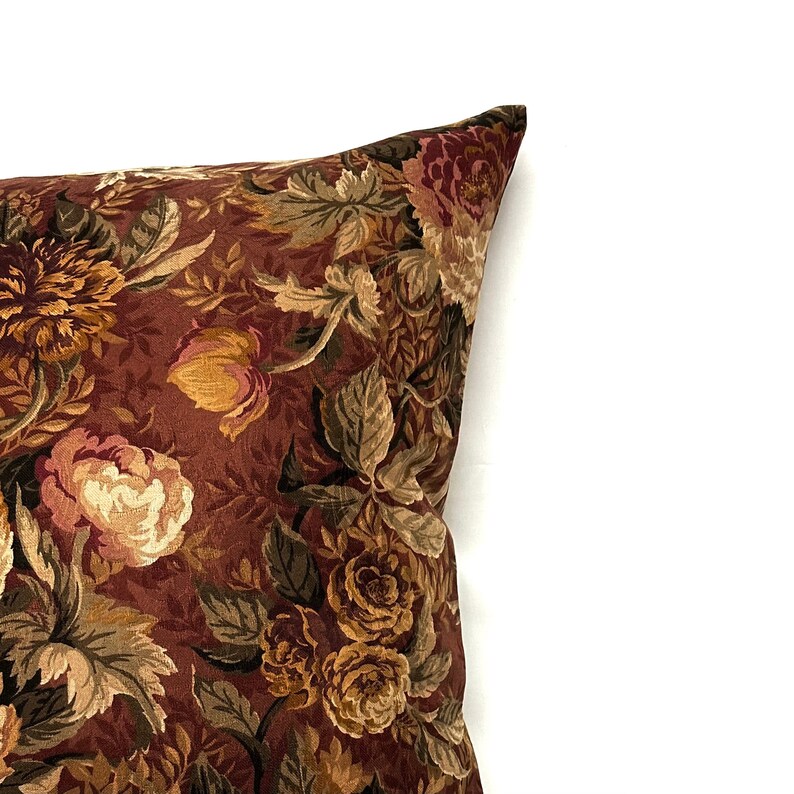 Maroon Country Floral Throw Pillow Cover 24x24 - Etsy