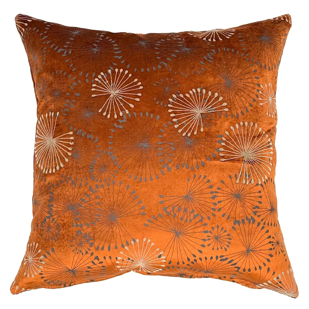 Bronze Dandelion Contemporary Velvet Throw Pillow Cover 16x16 - Etsy