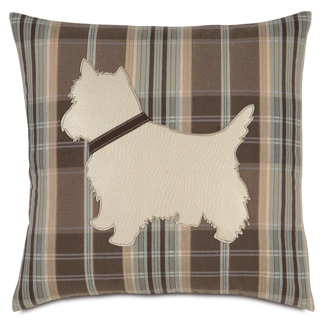 Plaid Pet Yorkie Decorative Pillow Cover 18" X 18" - Etsy