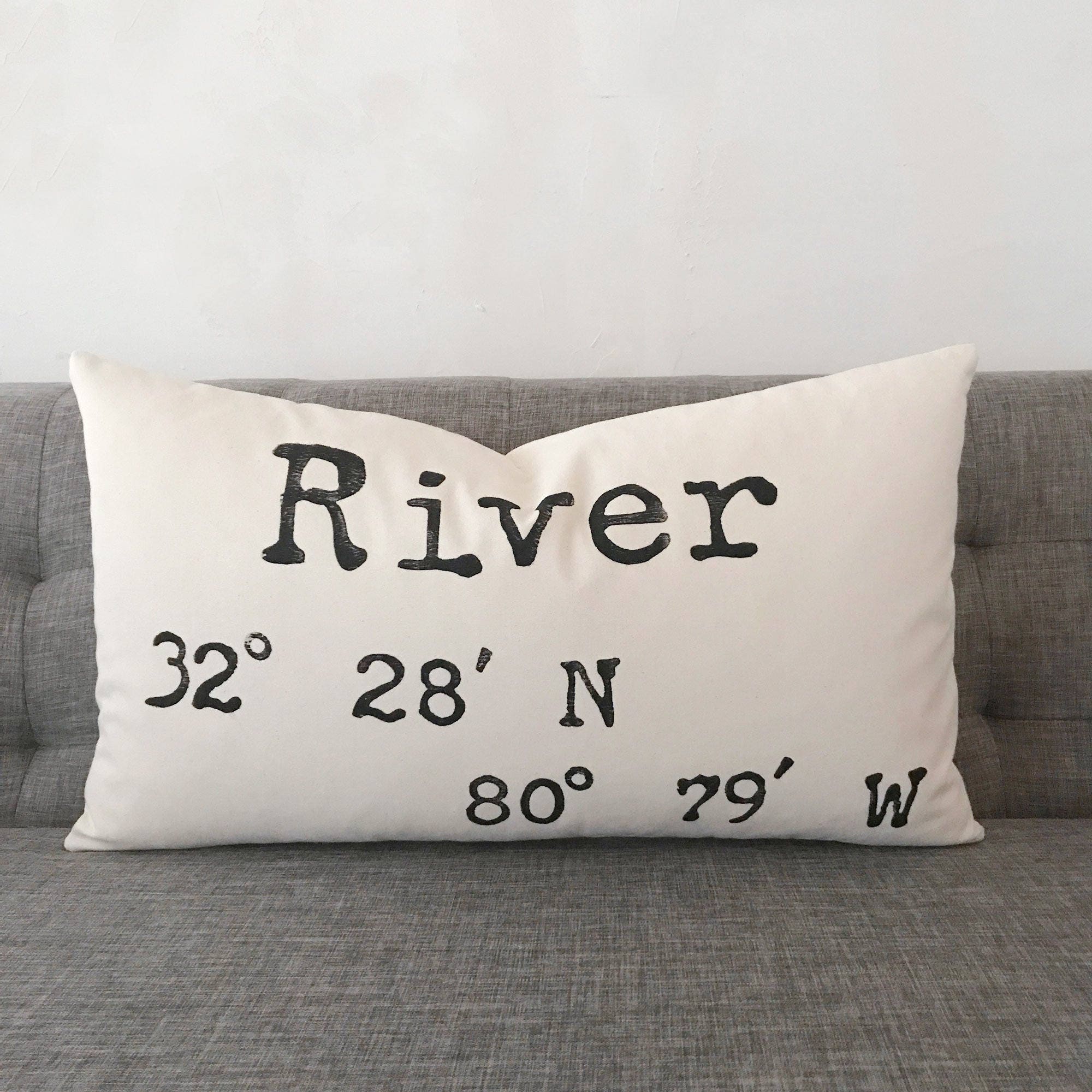 Block Print River Luxury Coordinate Decorative Pillow Cover ...