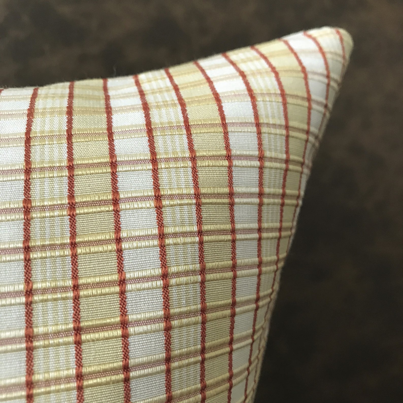 Yellow Woven English Check Lumbar Pillow Cover 15x26 - Etsy