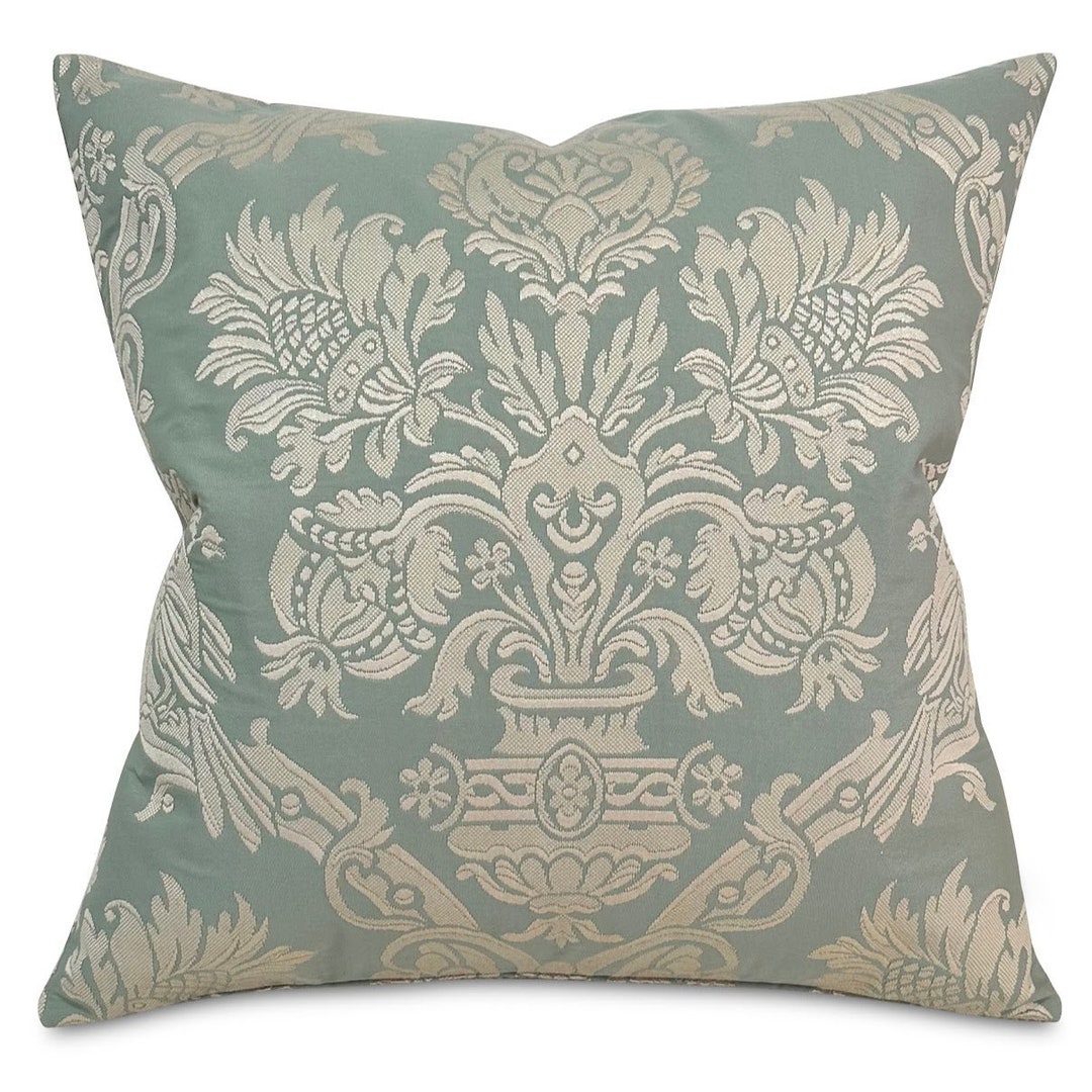 Turquoise Traditional Damask Throw Pillow Cover 24x24 - Etsy