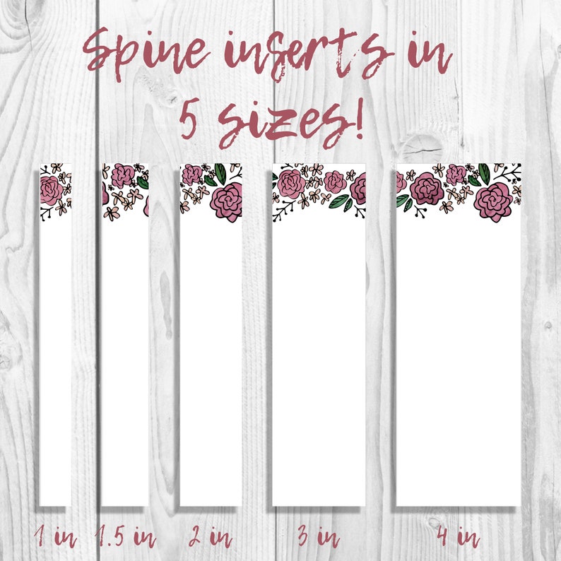 Pink Watercolor Flowers Binder Covers/inserts W/ Spines - Etsy