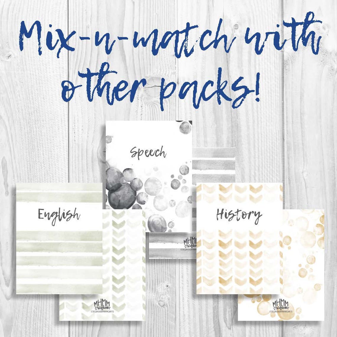 Set of 5 Printable Binder Cover/inserts W/ Spines Free Font ...