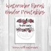 Pink Watercolor Flowers | Binder Covers/inserts W/ Spines | Free Font ...