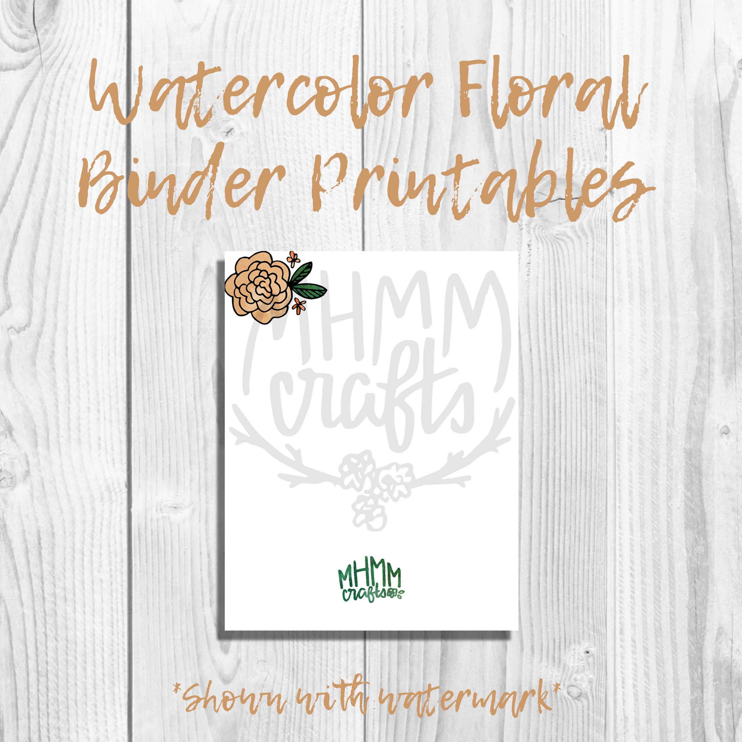Yellow Watercolor Flowers | Binder Covers/inserts W/ Spines | Free Font ...