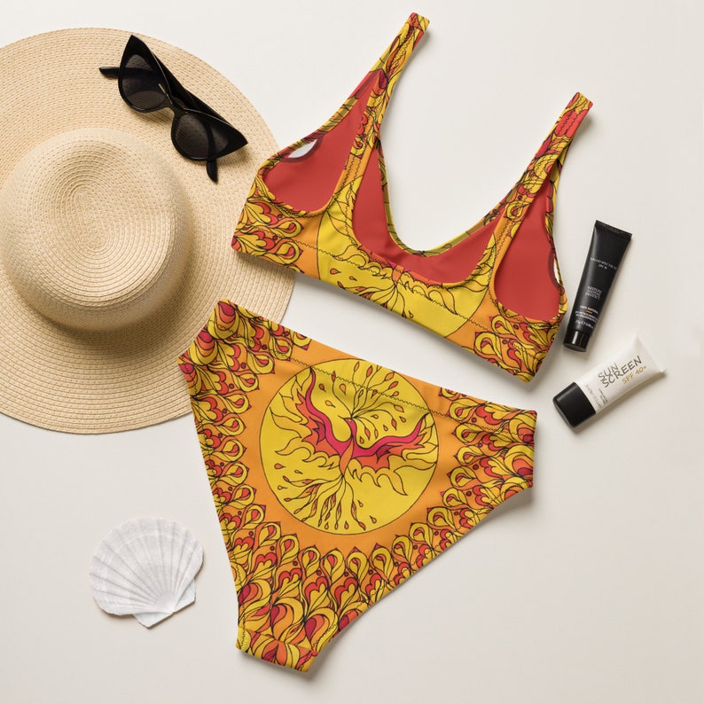 Orange Bikini Set for Women, Cheeky Orange Bathing Suit for Women, Boho ...