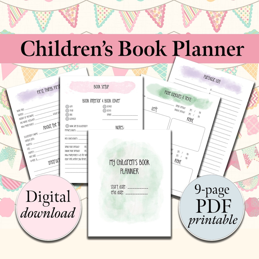 Children's Book Planner PDF Printable - Etsy