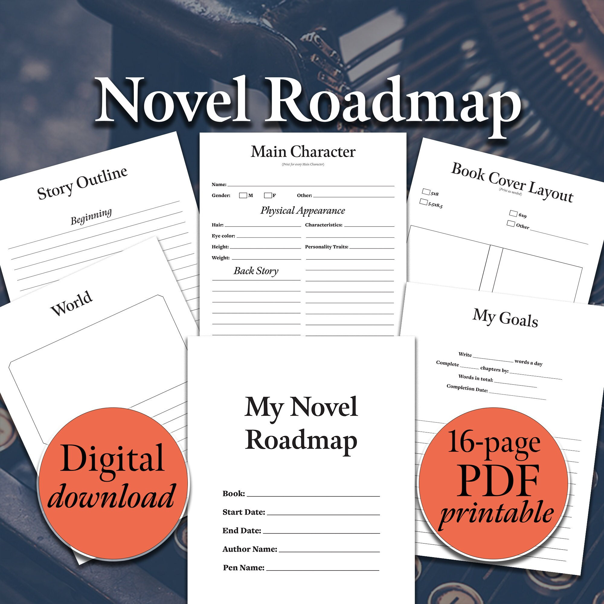 Novel Roadmap PDF Printable - Etsy