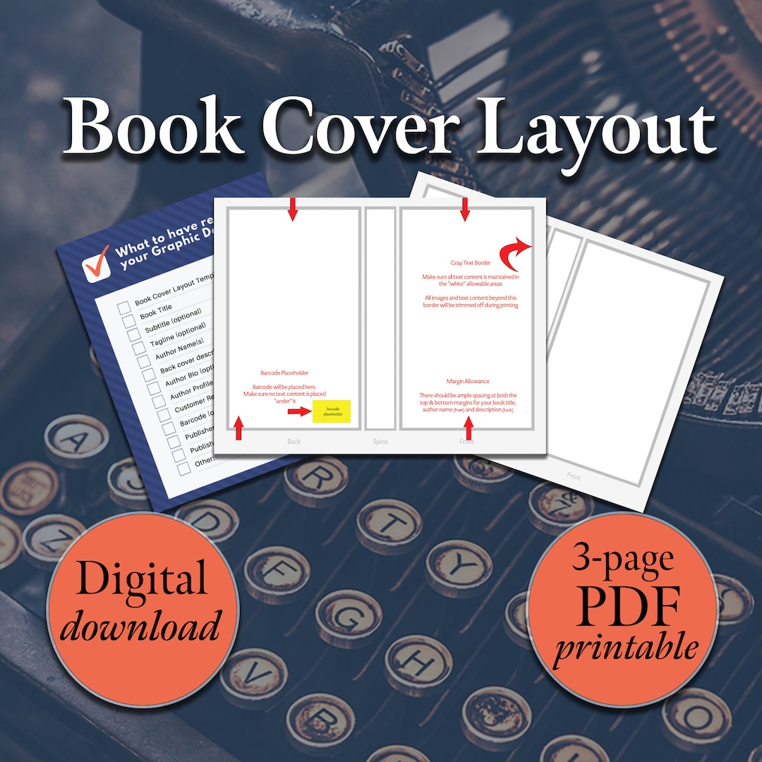 Book Cover Layout PDF Printable - Etsy