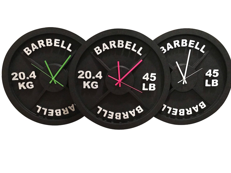 Replica 45 Lb Barbell Weight Gym Clock - Barbell Wall Clock , Gym ...
