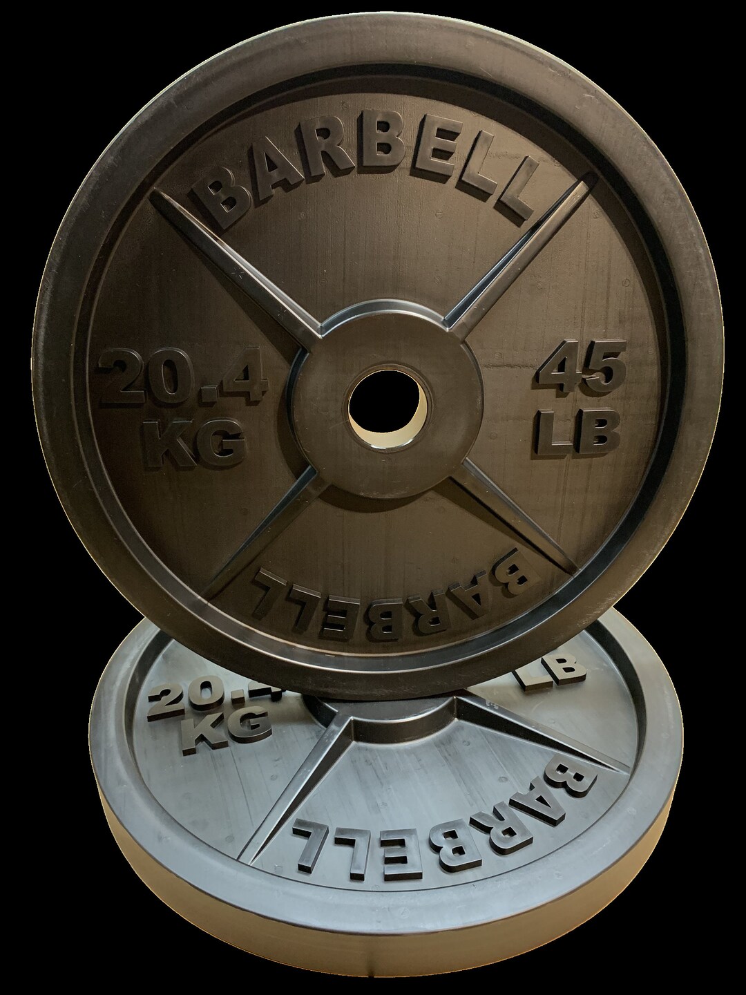 Fake Weights – 1 Pair 45lb Barbell Commercial Grade Durable Special ...