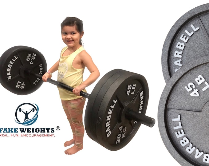 Fake Weights 1 Pair 45lb Barbell Prop Weights Set No Returns - Etsy