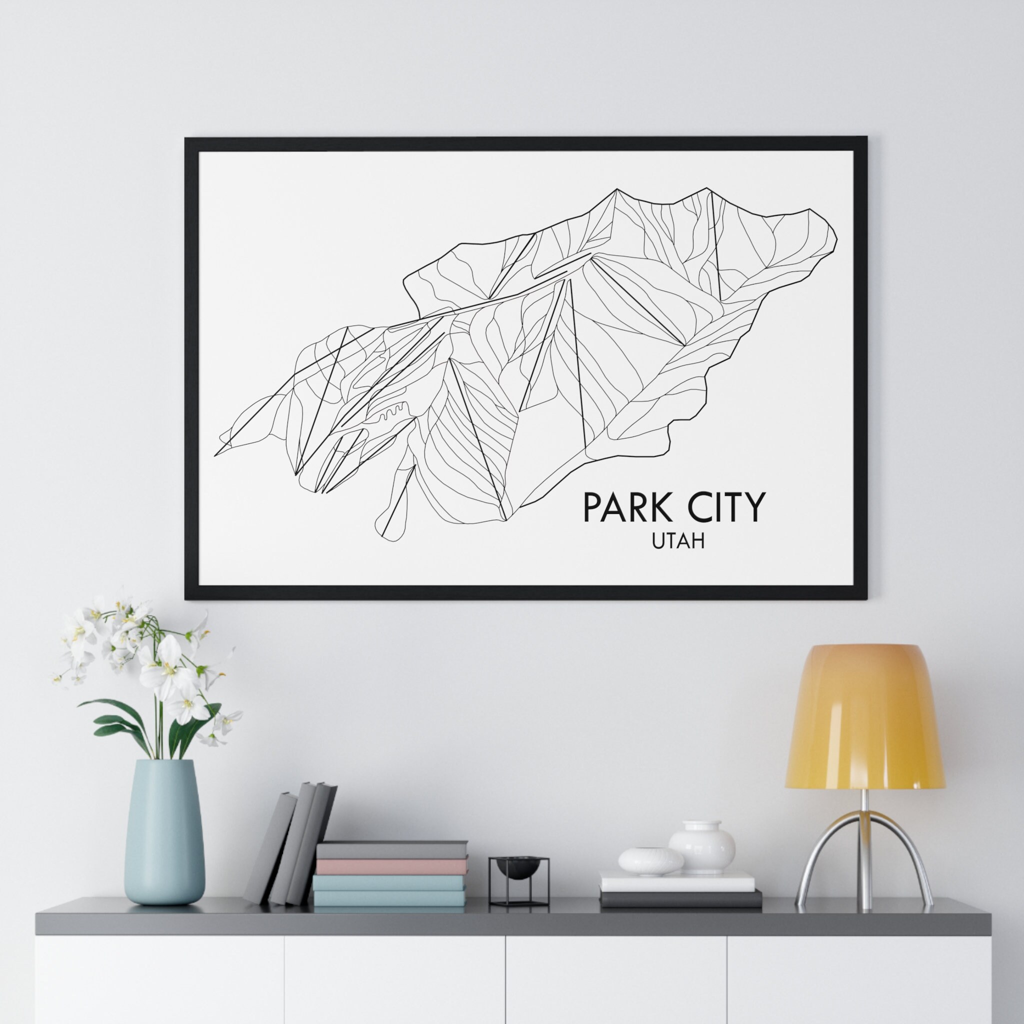 Park City Mountain Resort Park City Trail Map Ski Gift Mountain Decor ...