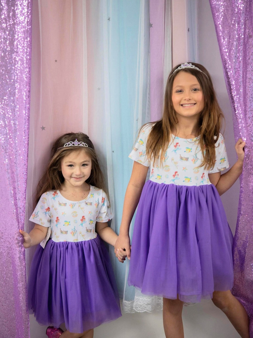 Little Mermaid Princess Dress Theme Park Outfit Girl Princess Gown ...