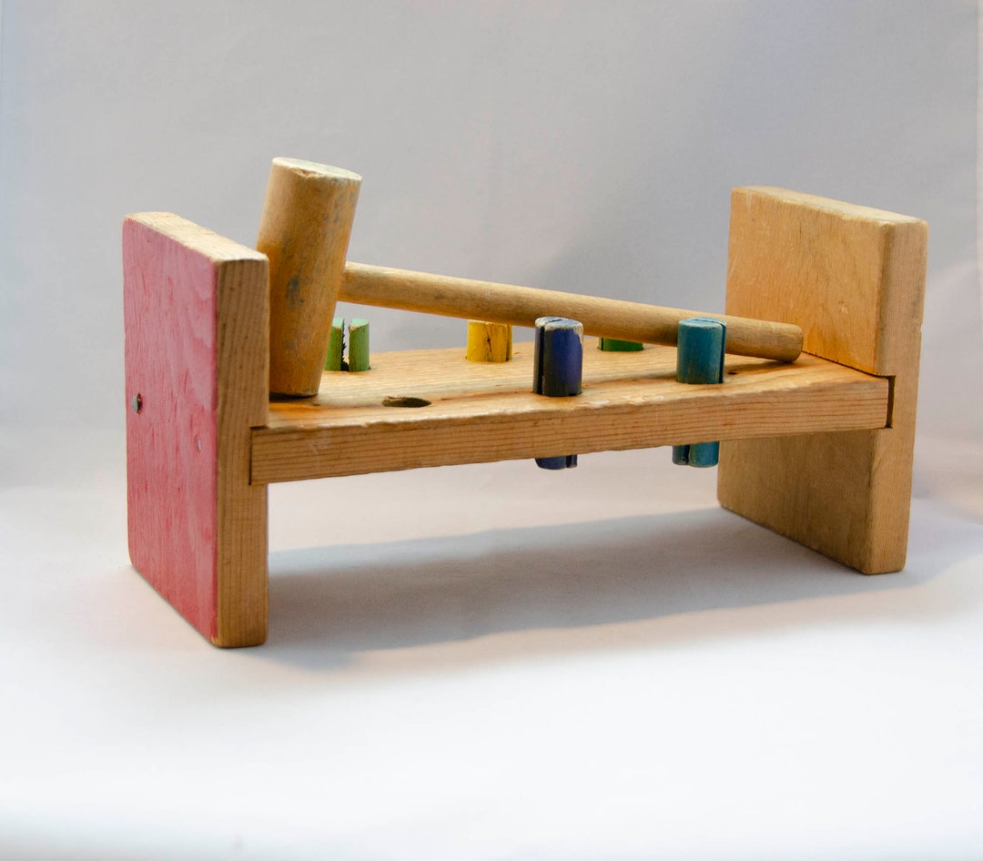 Mid-century Cobbler Bench With Wooden Mallet - Etsy