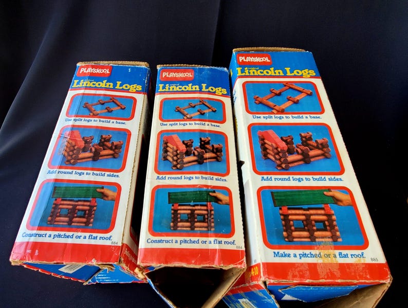 3 Vintage Lincoln Logs Boxes - Empty - Etsy