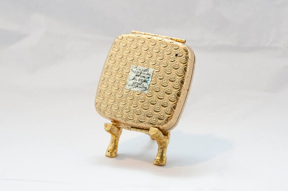 Gold-Tone Rounded Square Coty Compact - Gem