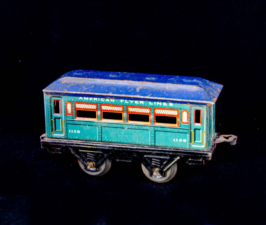 1920-30's Blue Litho American Flyer 1120 Pullman With 4 Wheels - Etsy