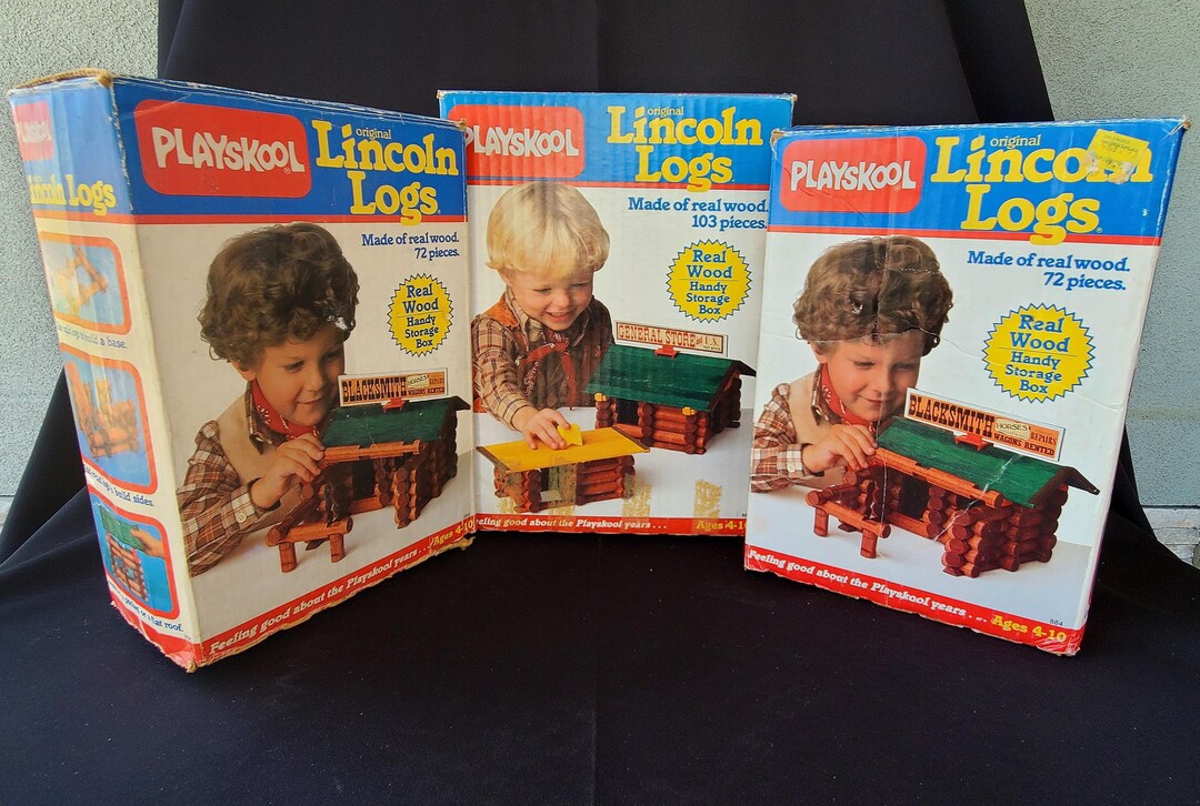 3 Vintage Lincoln Logs Boxes - Empty - Etsy