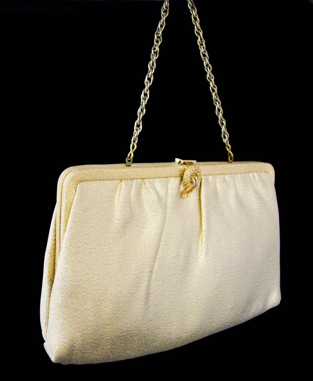 1960's Gold Lamé Purse With a Tuck Chain - Etsy