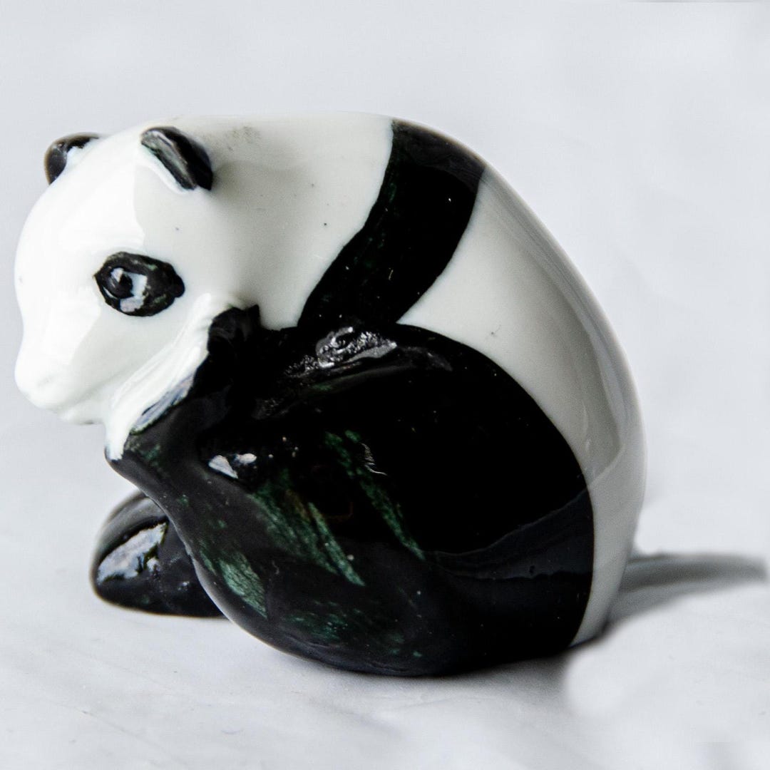 Mid-century Hand-painted Mini Panda Bear - Etsy