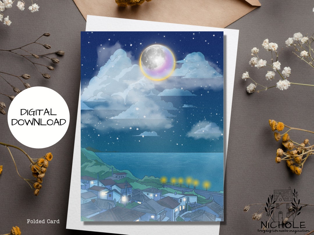 Anime Greeting Card 4x6 Card Printable Cards Printable - Etsy