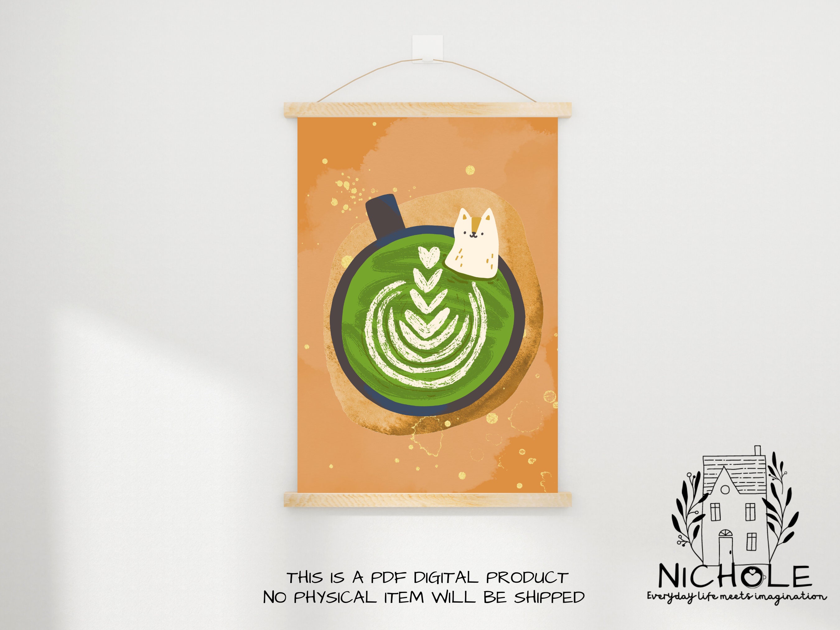 Kawaii, Matcha, 2 Pack, Digital Print, Matcha Illustration, Digital ...