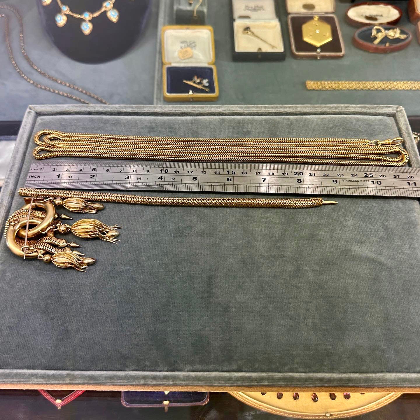 Mid-victorian Gold Guard Chain, Brooch/pendant and Bracelet Set, Circa ...