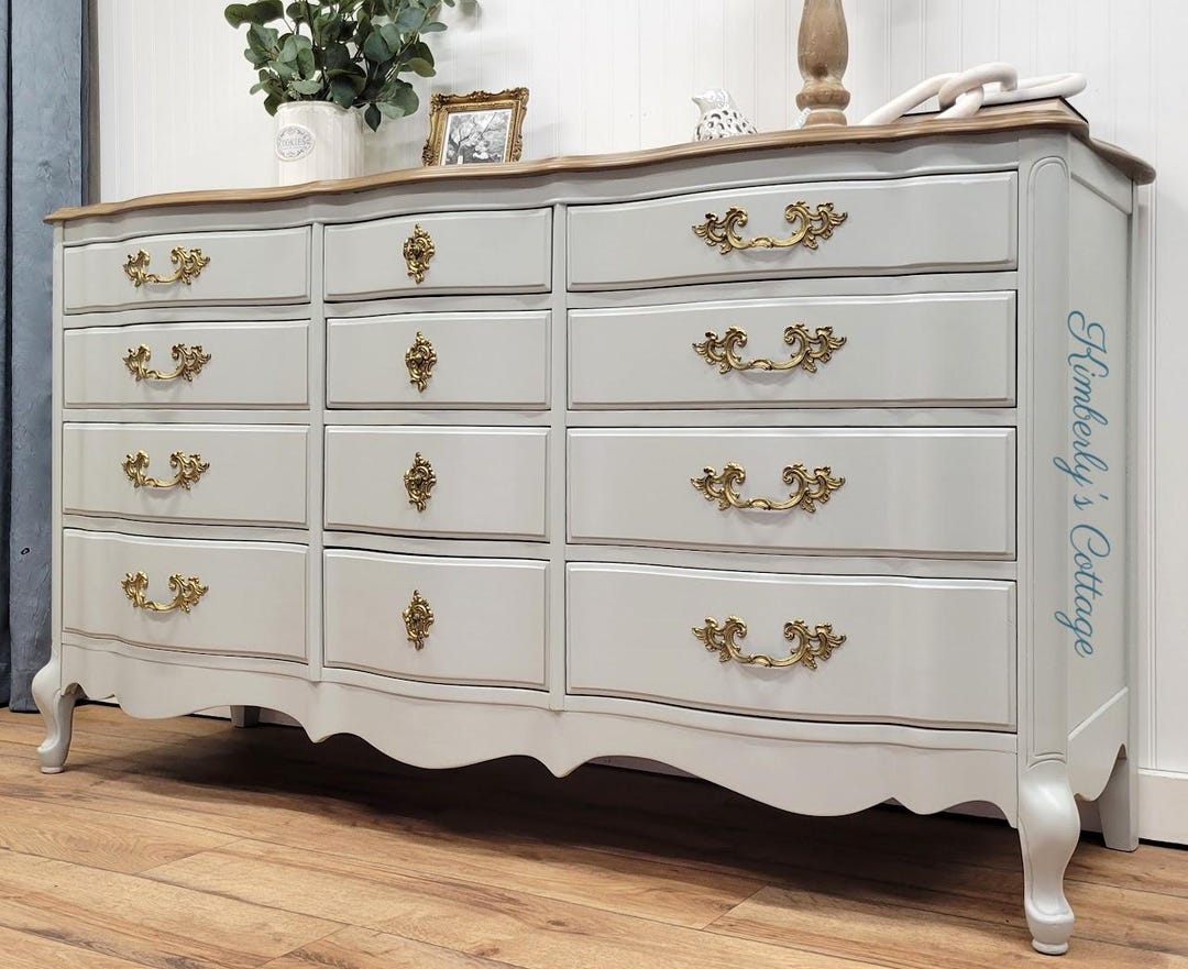 French Provincial Vintage 12 Drawer Dresser-buffet, Entry Piece, Changing Table Farmhouse ...