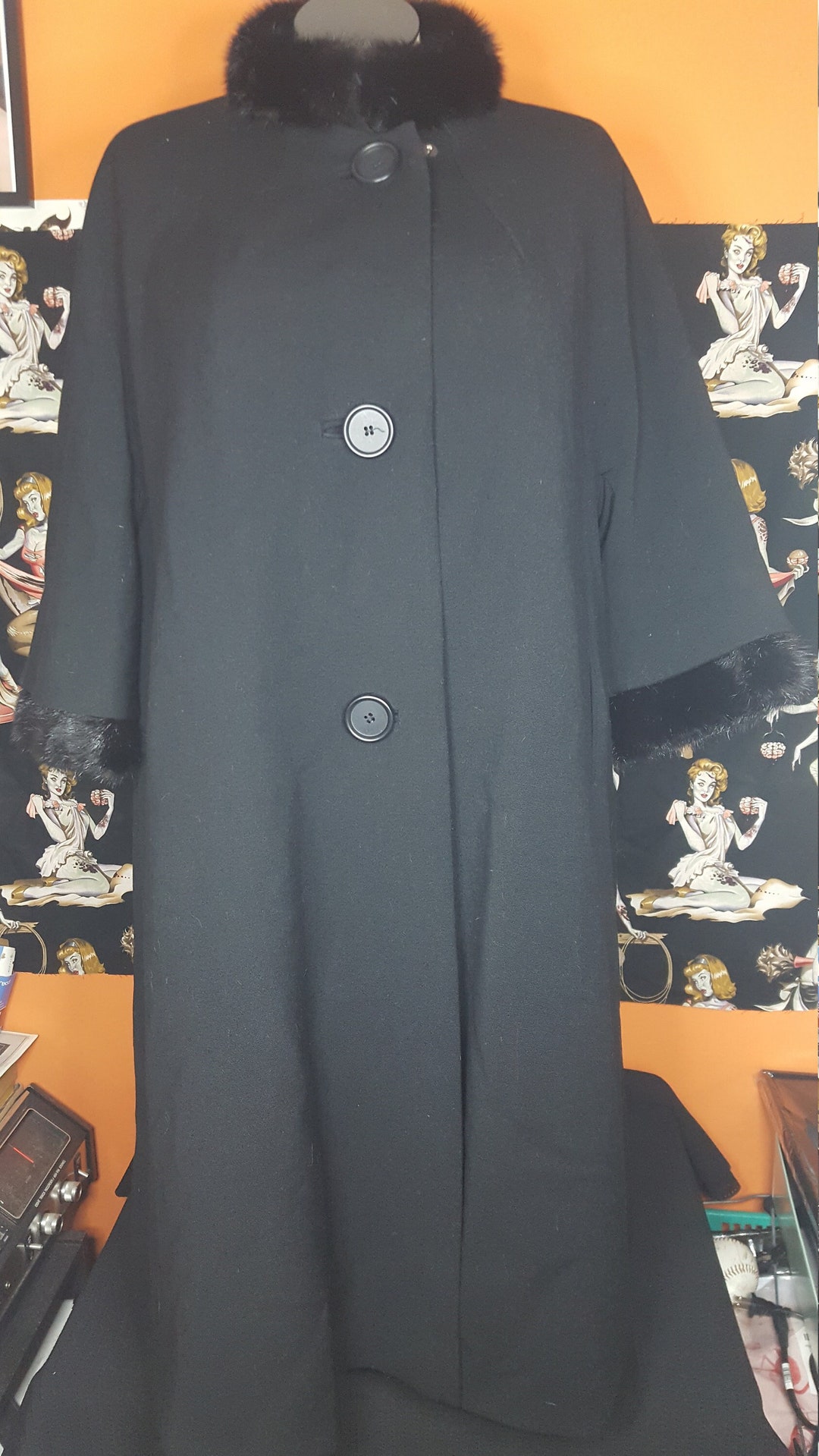 Vintage M. Solomon, Designed by Stratton Fur Collar Heavy Jacket. - Etsy